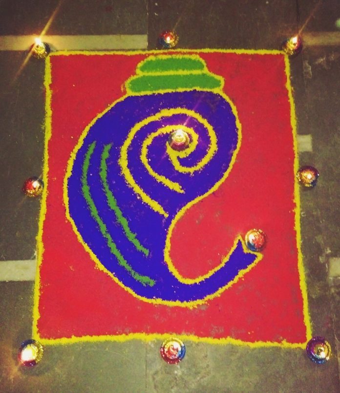 12 Gorgeous Ganesh Rangoli Designs | LivingHours